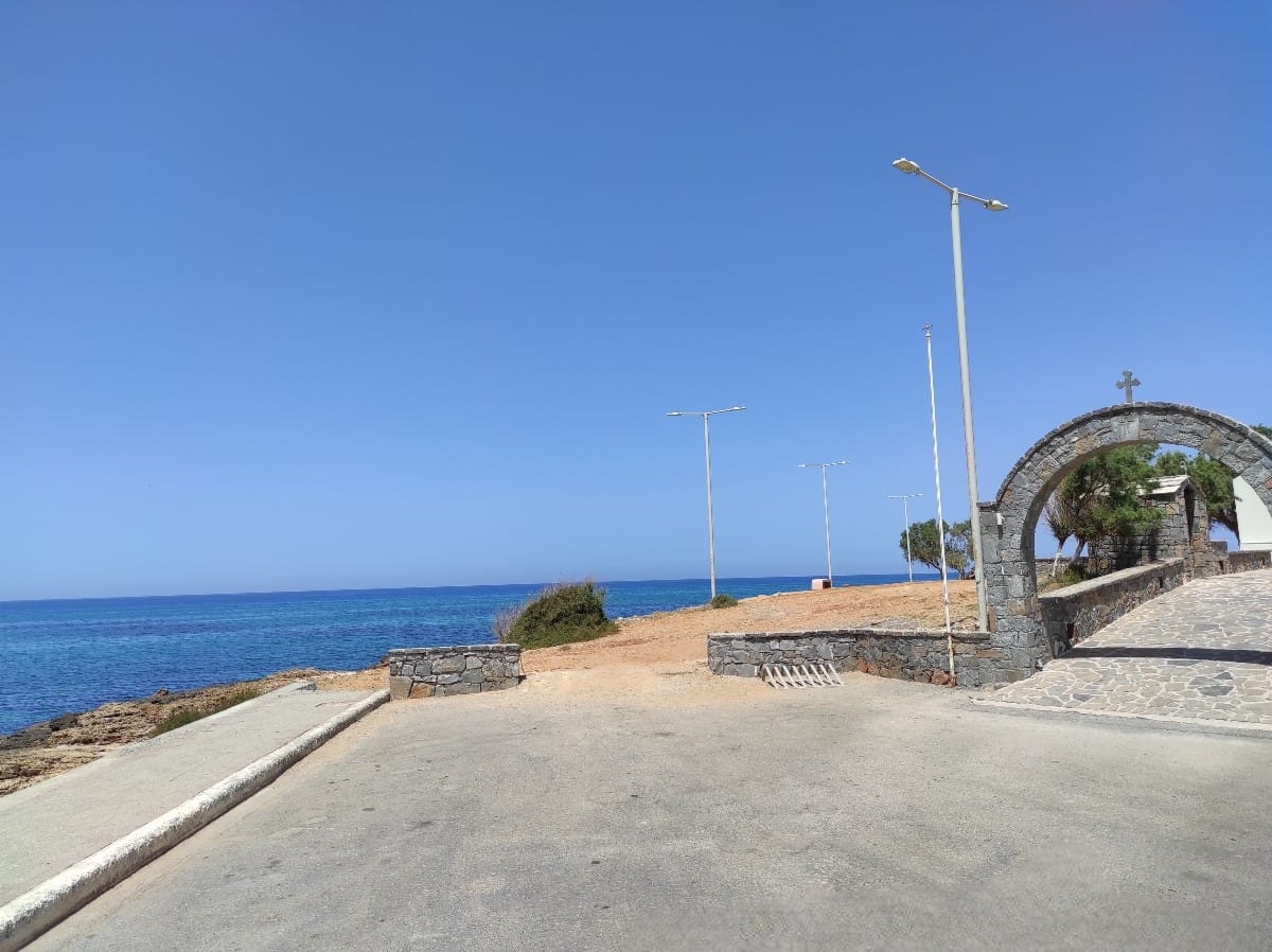 A view of Saint Constantine church close to Kato Gouves beach